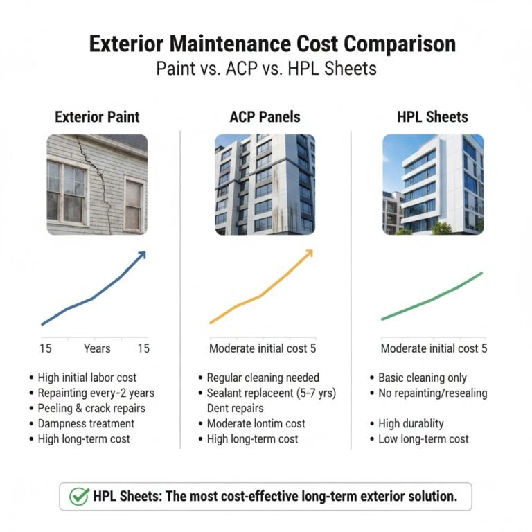 Paint vs ACP vs HPL Sheets | Exterior Maintenance Cost Comparison